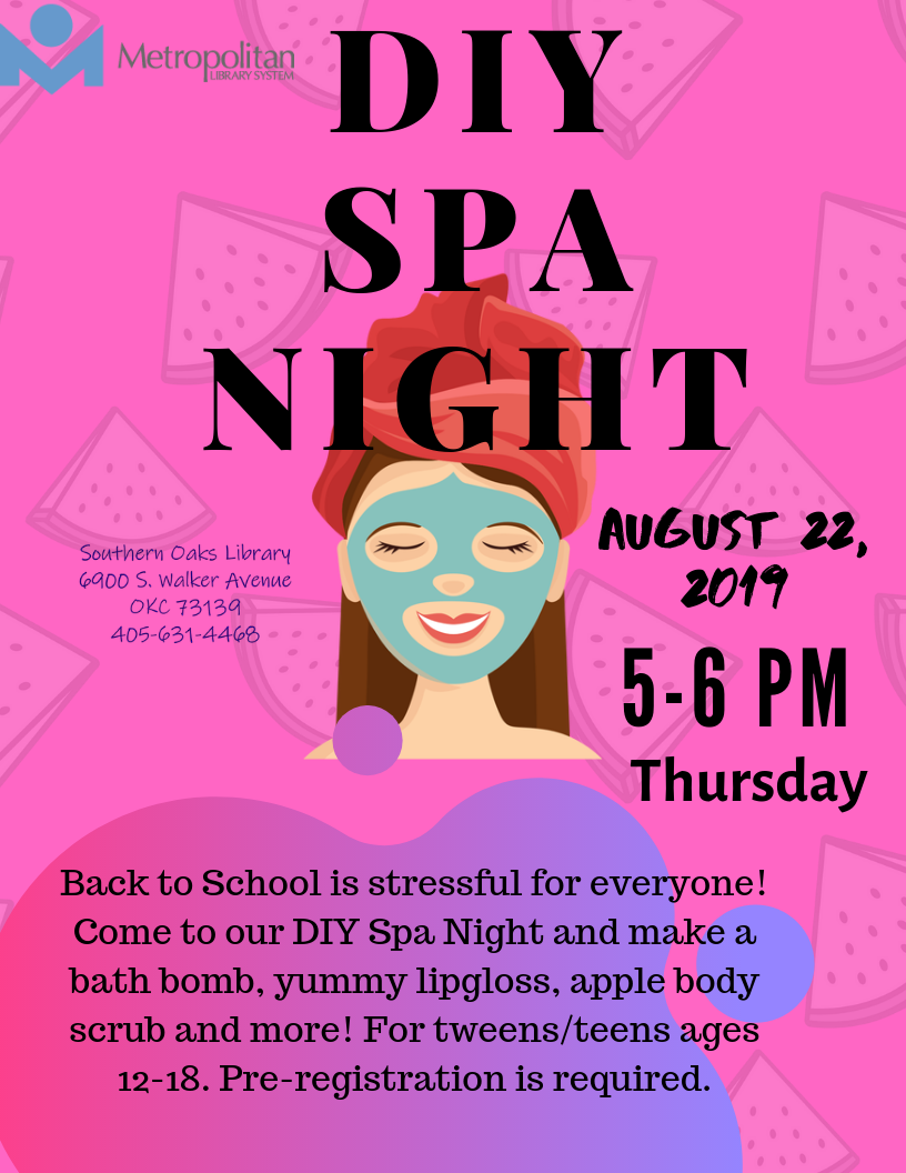 DIY Spa Night Metropolitan Library System diy-spa-night-metropolitan-library-system